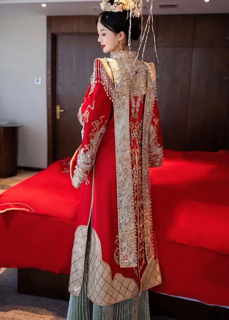 New Design Traditional Han Dynasty Wedding Bridal Gown, 韩妃 Chinese Red ...