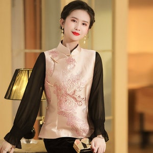 Autumn & Winter Classic Chinese Tang Dynasty Vest in Red - Etsy