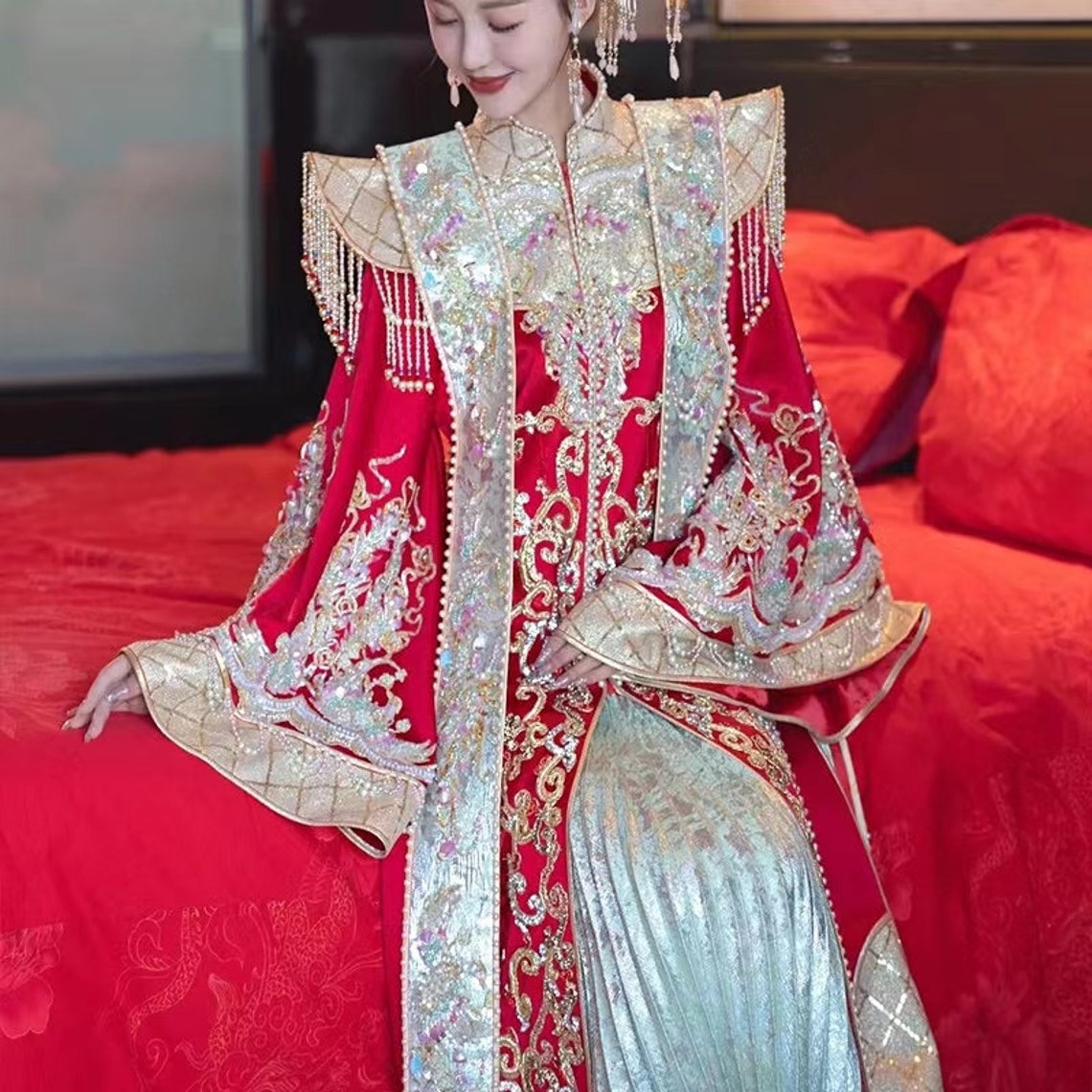 New Design Traditional Han Dynasty Wedding Bridal Gown 韩妃 - Etsy