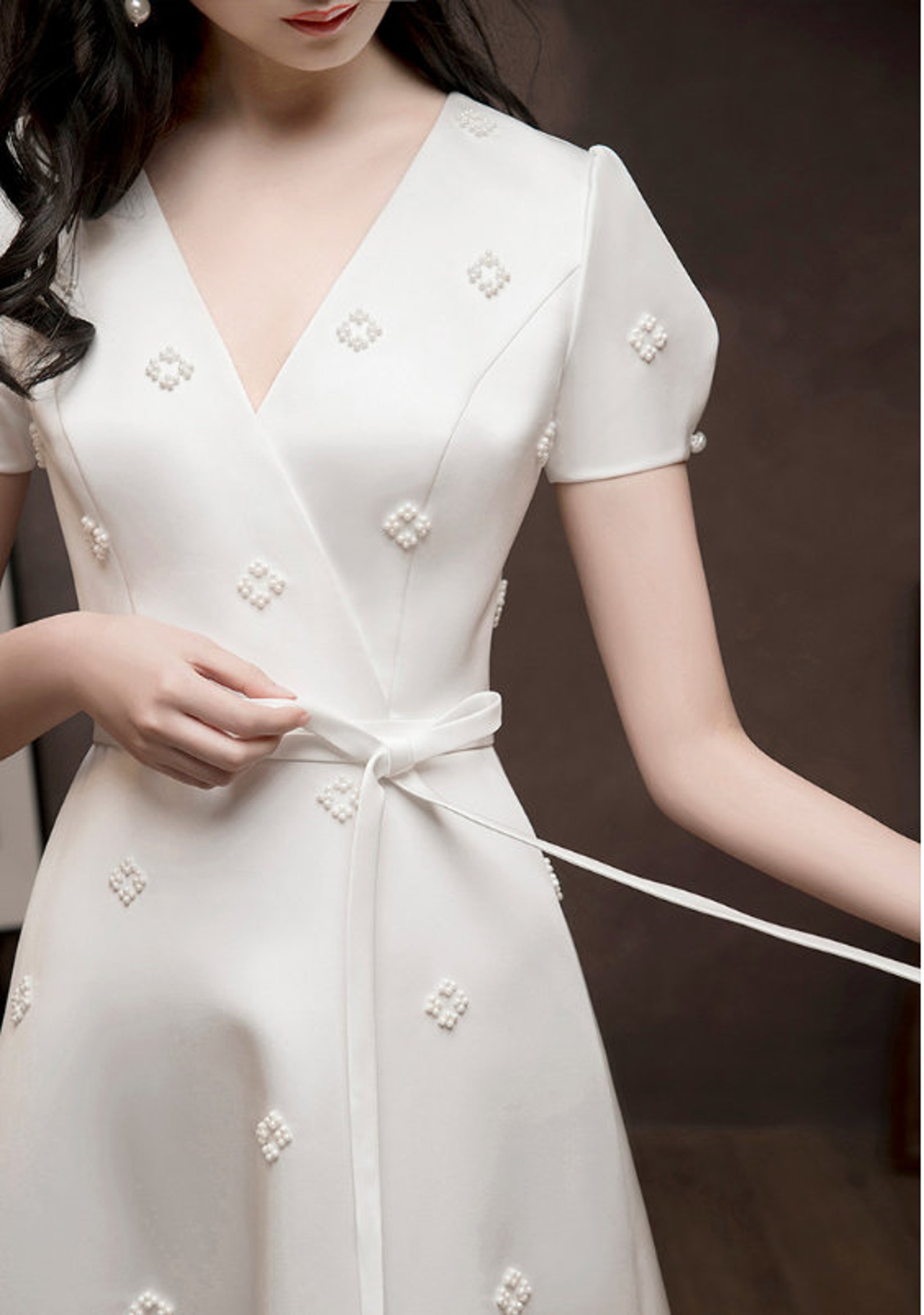 Custom Size Able Bridal Wedding Light Dress in White Modern - Etsy