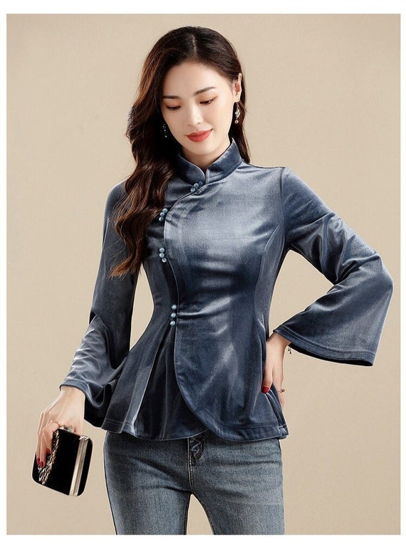 Autumn China Cheongsam Top Chinese Tang Dynasty Trumpet | Etsy