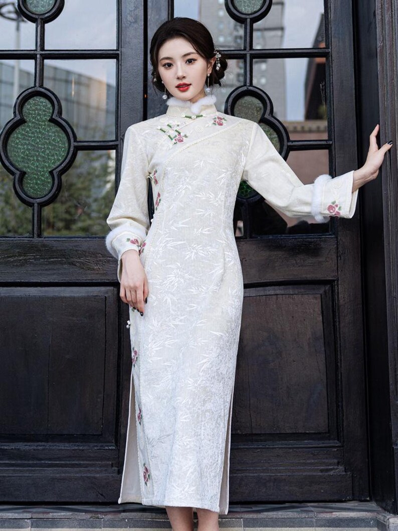 Traditional Chinese Thick Qipao Winter Christmas Lunar New Year, Tang ...