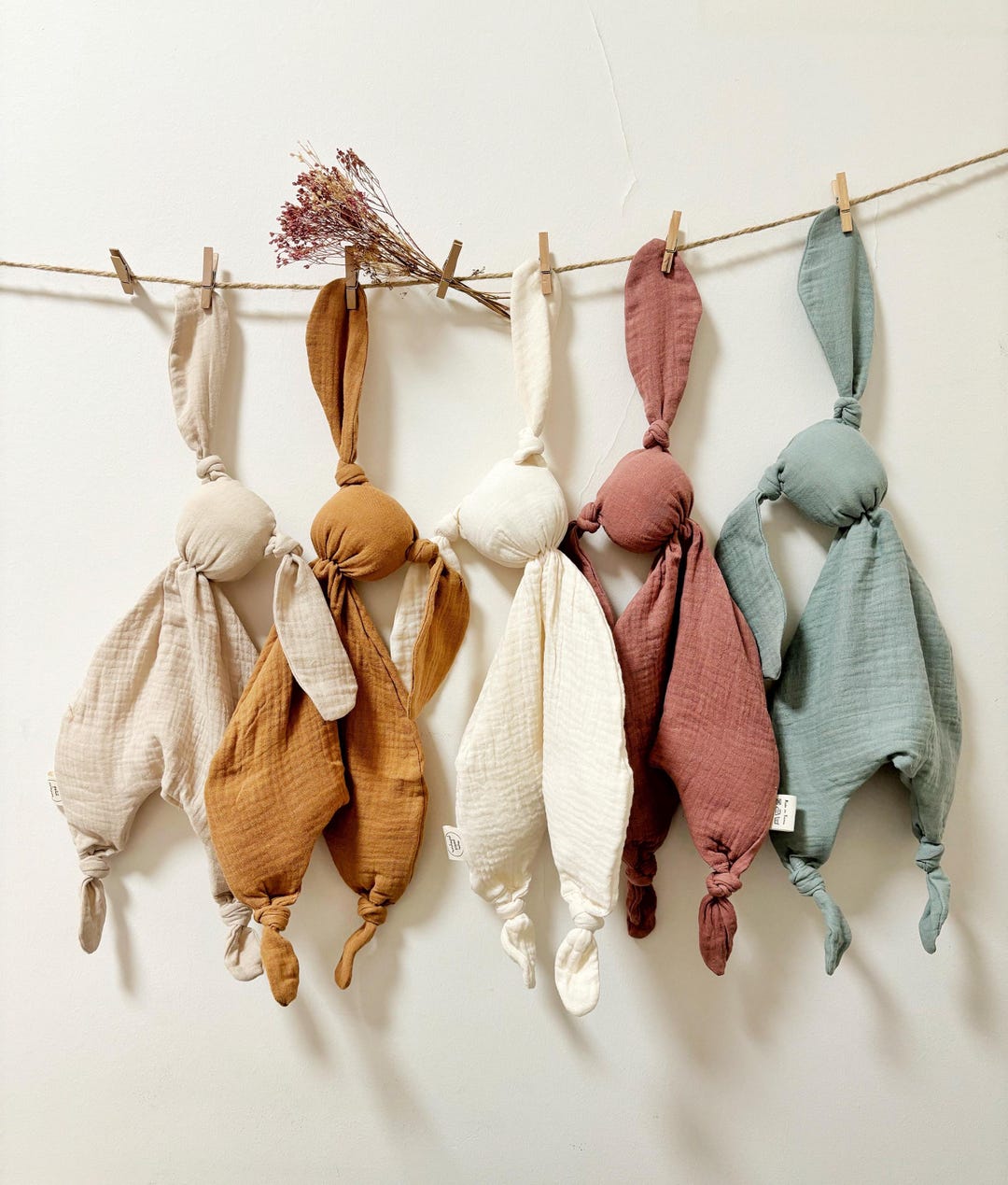 Doudou lapin en gaze de coton, doudou bébé naissance - Etsy France