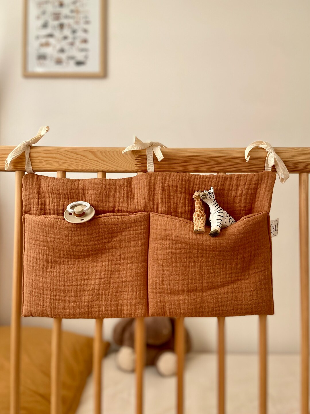 Baby Bed Pouch, Pacifier Holder/double Gauze Comforter caramel - Etsy