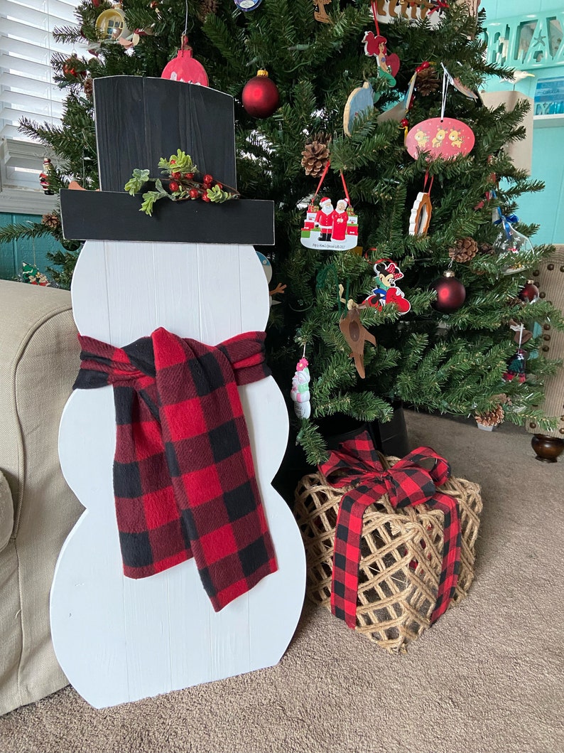 Wood Snowman Distressed Farmhouse Snowman Holiday Winter - Etsy