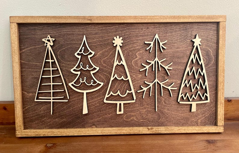 Handmade Wooden Christmas Tree Sign: Rustic Holiday Decor - Etsy