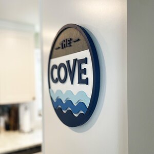 Custom Beach House Sign With Waves ~ Custom Coastal House Name Sign ...