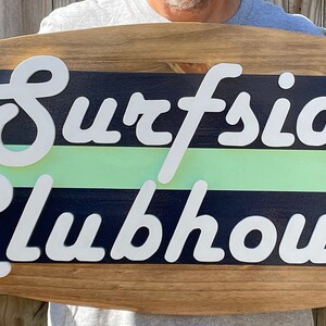 Personalized Surfboard Beach House Name Sign ~ Large Shore House Name ...