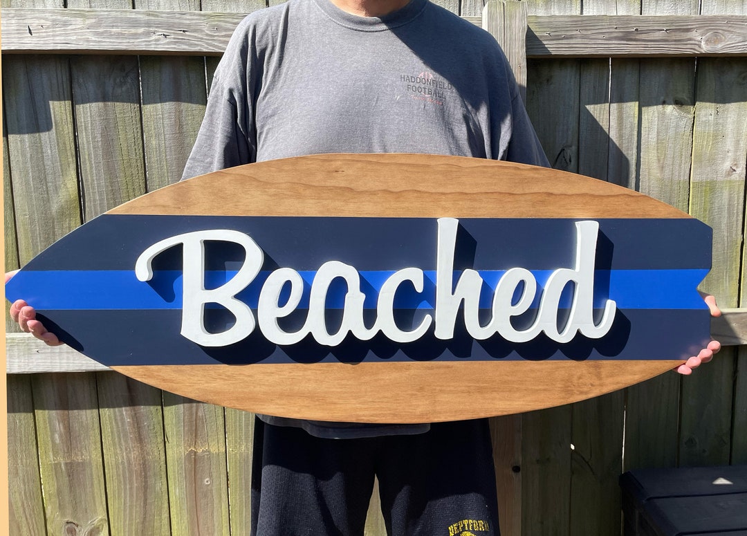 Personalized Surfboard Beach House Name Sign Large Shore House Name ...