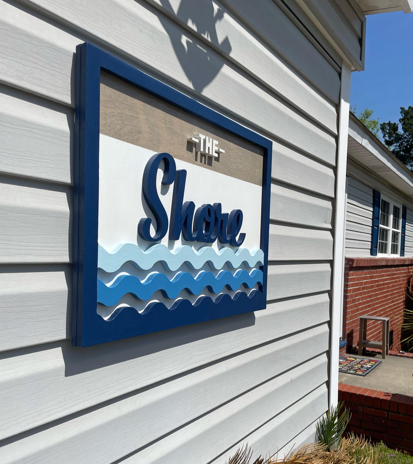 Custom Beach House Sign With Laser-cut Waves: Personalized Coastal ...