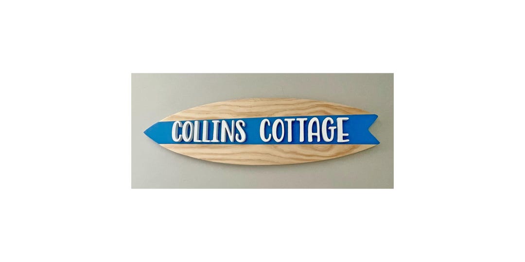 Custom Surfboard Sign With Family or House Name ~ Personalized Beach ...