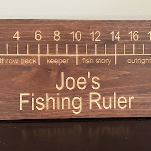 Personalized Fisherman's/angler's Ruler ~ Wood Sign ~ Carved - Etsy