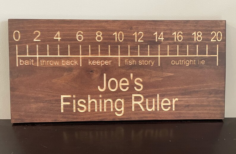 Personalized Fisherman's/angler's Ruler ~ Wood Sign ~ Carved - Etsy