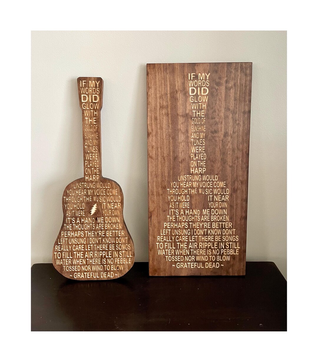 Ripple Engraved Guitar ~ Deadhead Fan Gift ~ Music Memorabilia ~ Jam ...