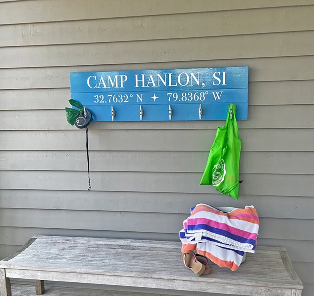 Coordinates Wood Sign With Boat Cleats ~ CUSTOM Latitude Longitude Sign ...