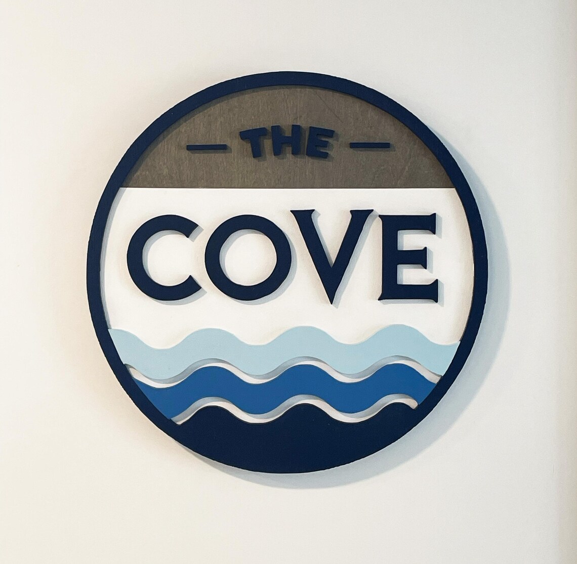 Custom Beach House Sign With Laser-cut Waves: Personalized Coastal ...