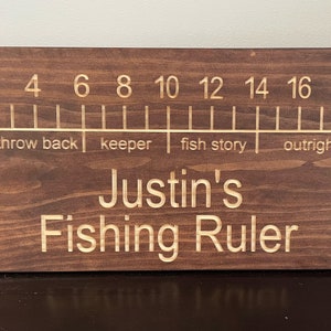 Personalized Fisherman's/angler's Ruler ~ Wood Sign ~ Carved - Etsy