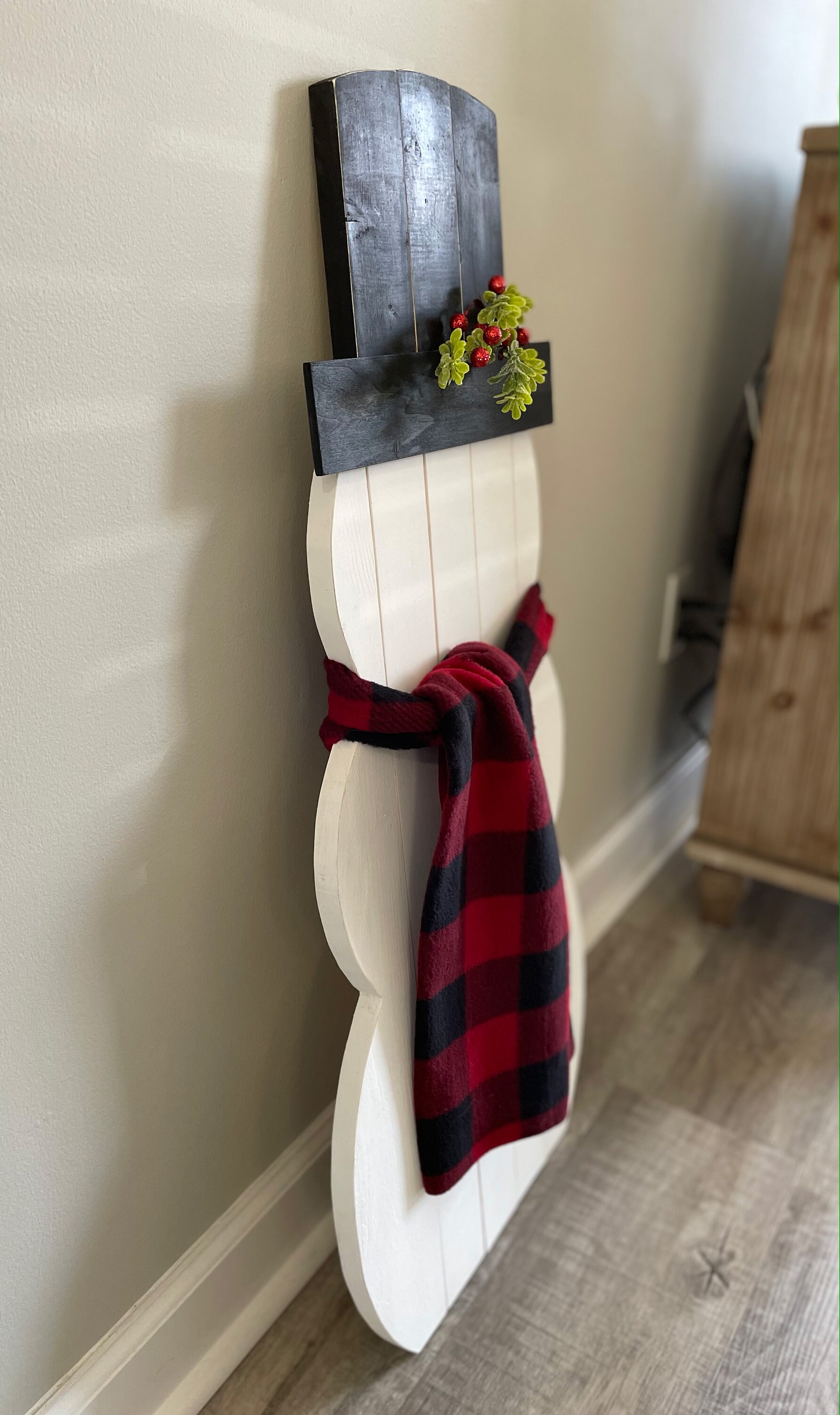 Wood Snowman Distressed Farmhouse Snowman Holiday Winter - Etsy