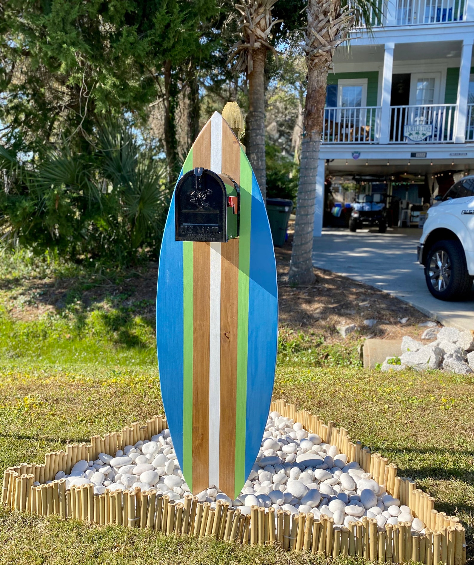 Surfboard Mailbox Holder Surfboard House Decor Coastal - Etsy
