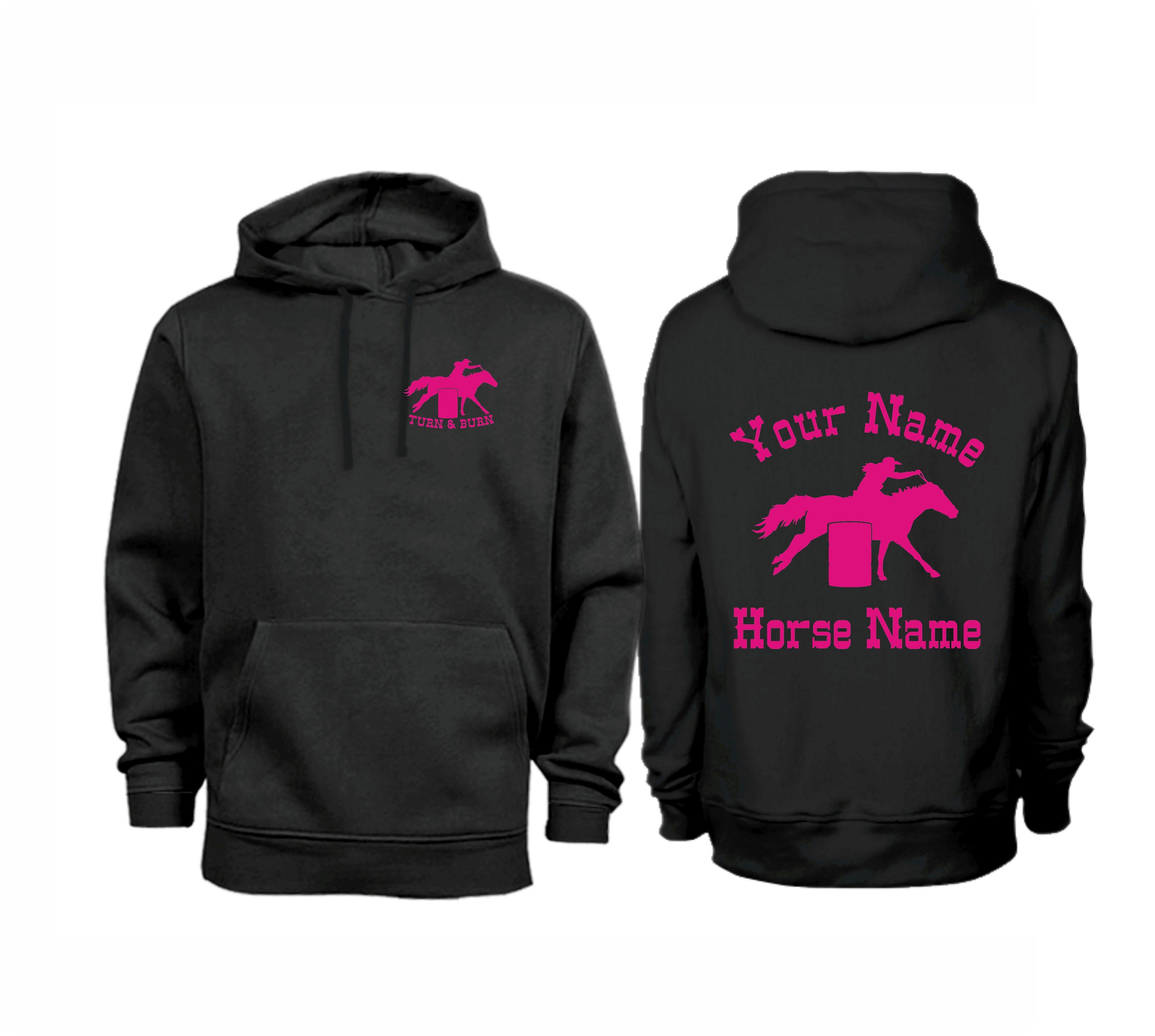 Personalised Turn and Burn Barrel Racing Hoodie H030 - Etsy