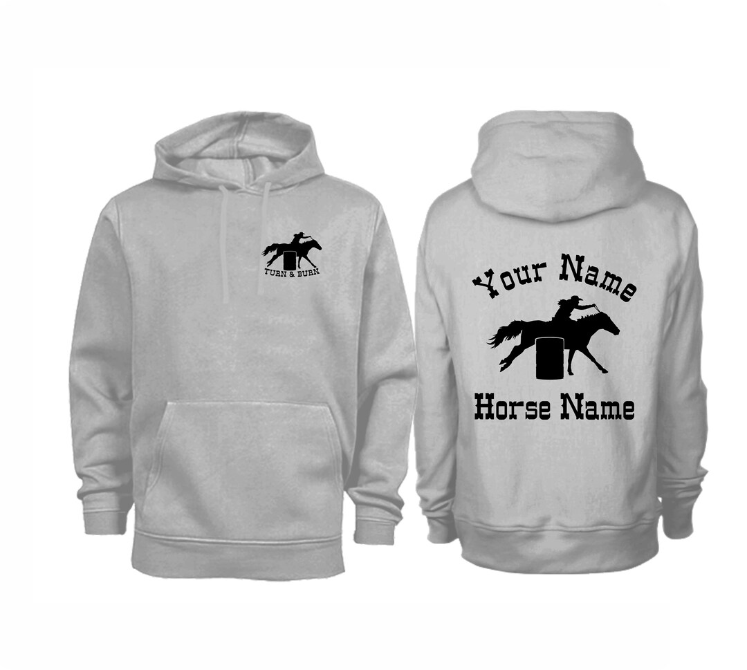 Personalised Turn and Burn Barrel Racing Hoodie H030 - Etsy