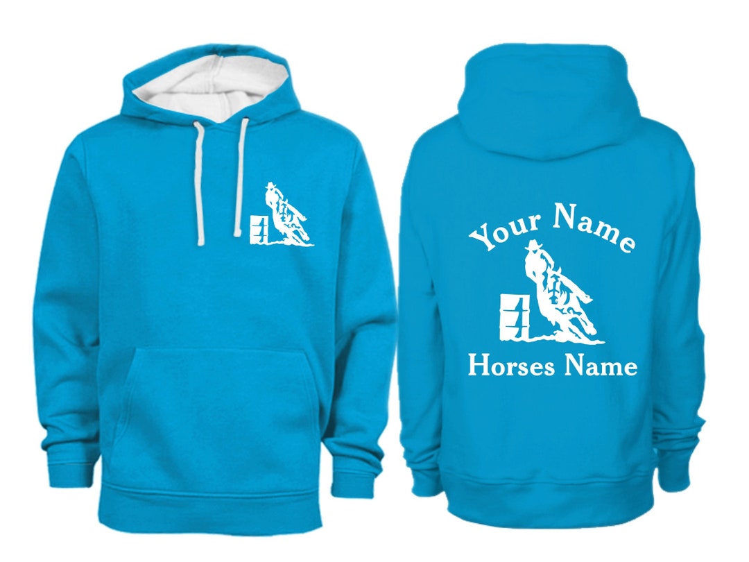 Personalised Contrast Barrel Racing Horse Hoodie H020 - Etsy