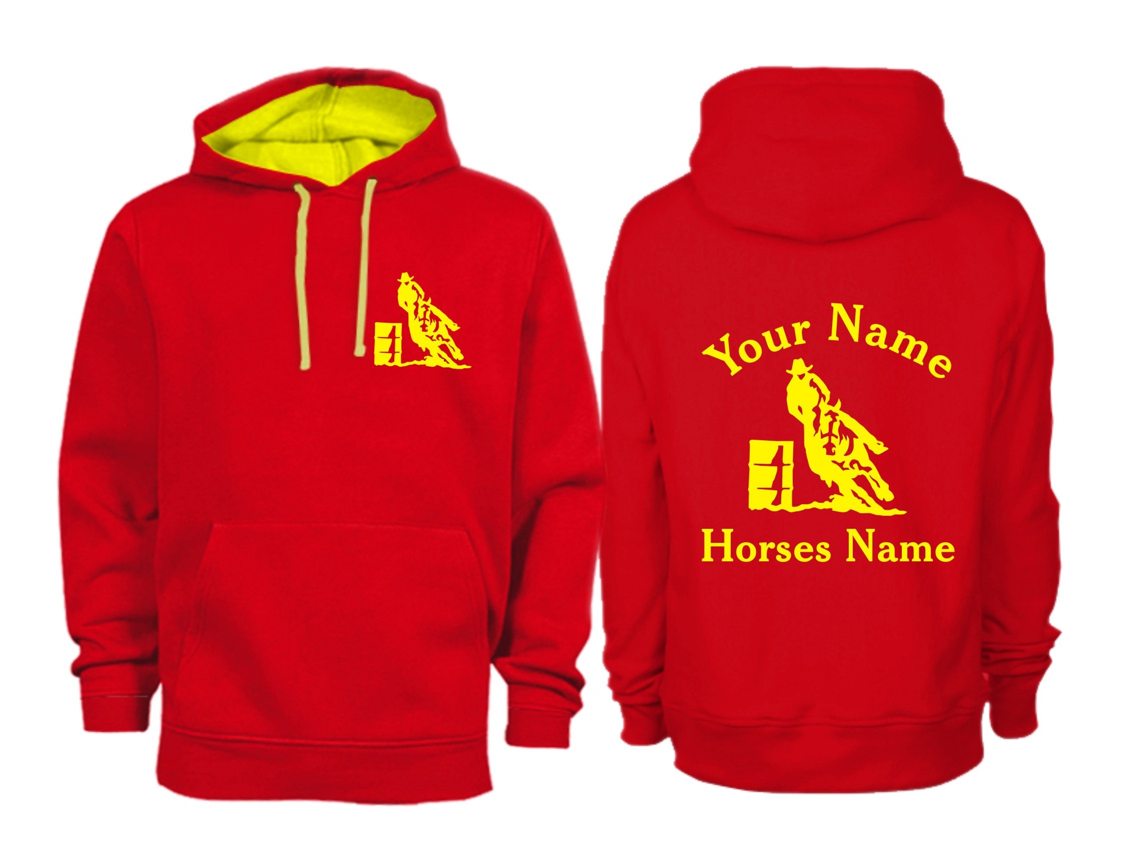 Personalised Contrast Barrel Racing Horse Hoodie H020 - Etsy