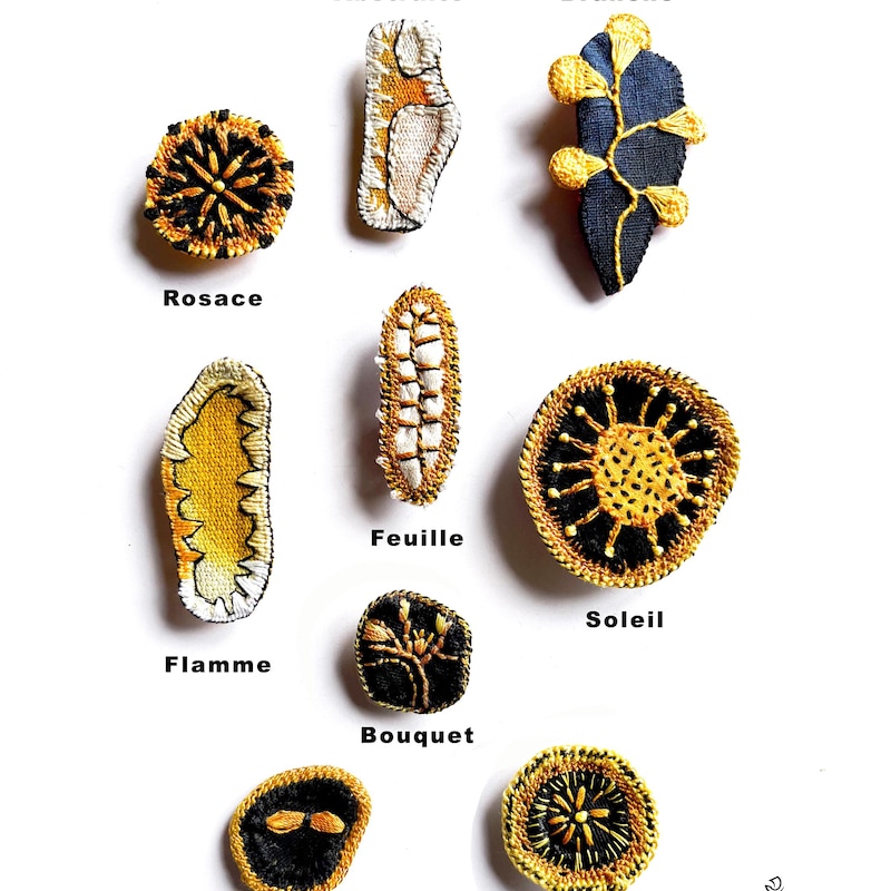 Embroidered Brooches - Etsy