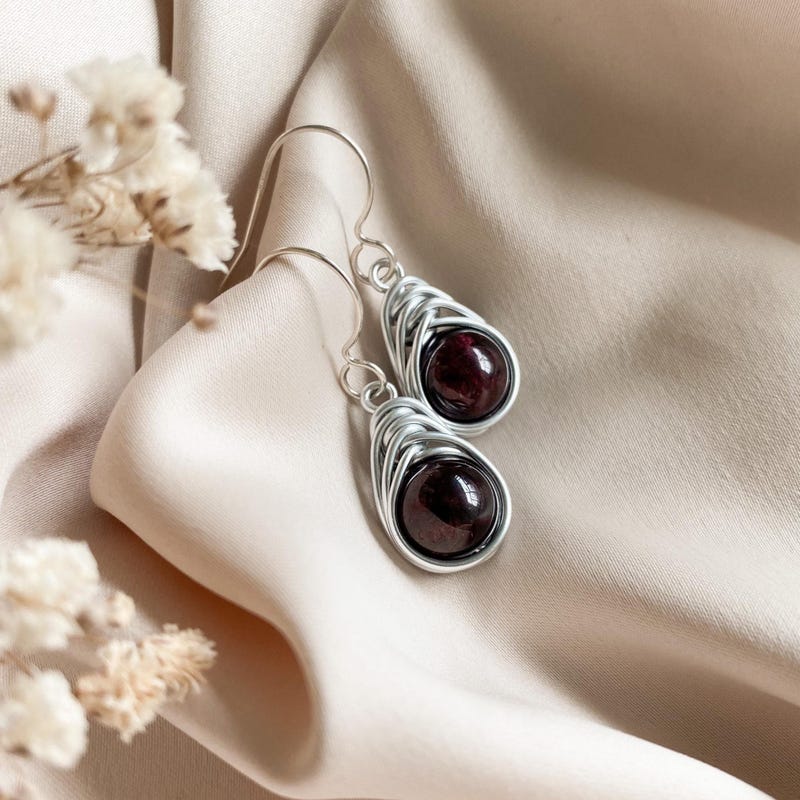 Garnet Cottagecore Earrings - Etsy UK