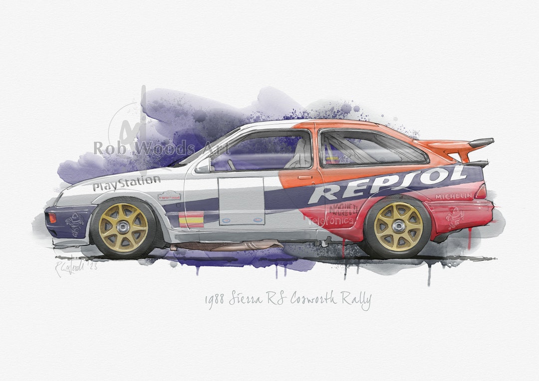 1988 Ford Sierra RS Cosworth Rally Print - Etsy