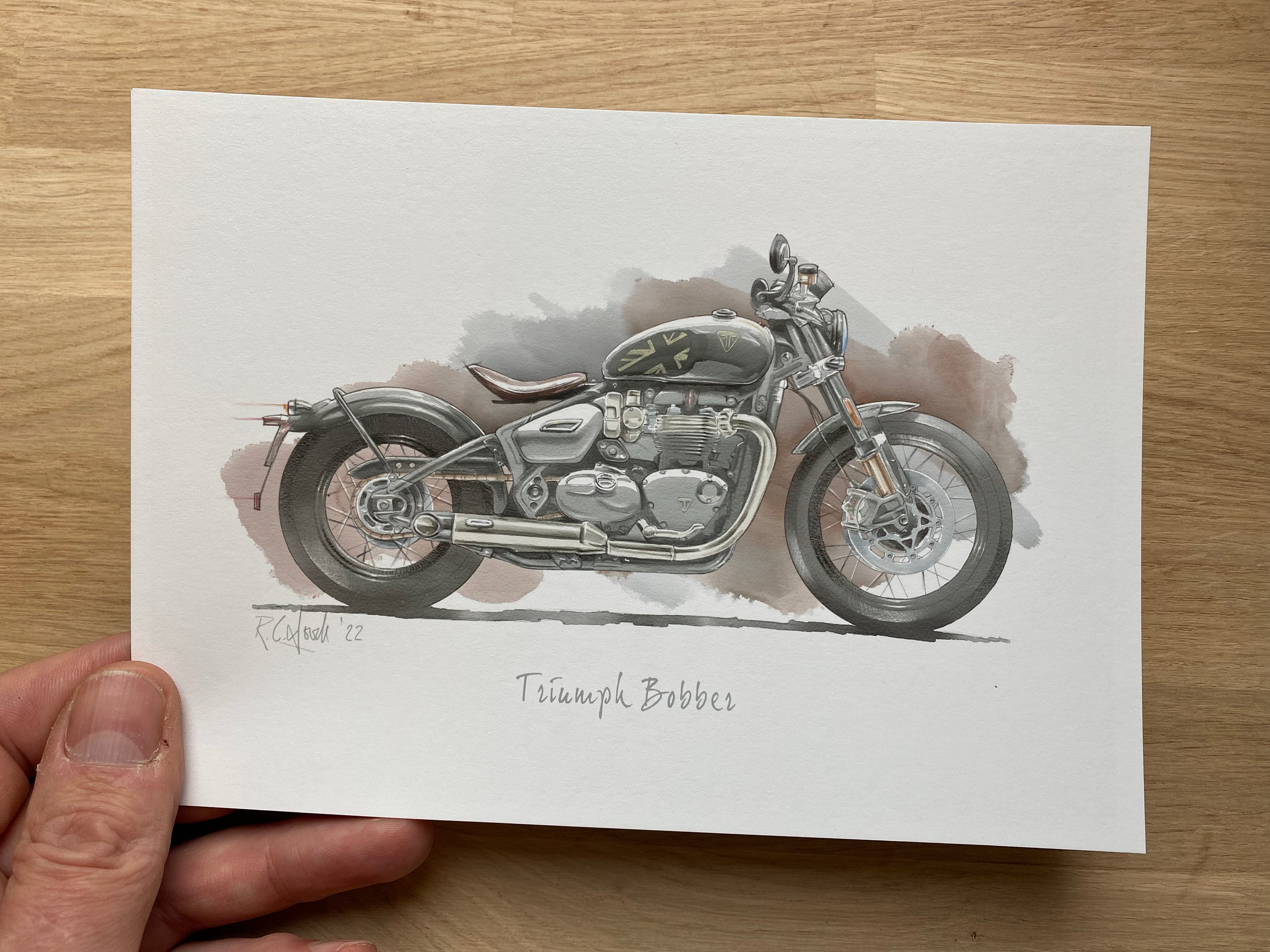 Triumph Bobber Print - Etsy