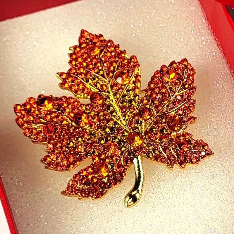 Orange Brooch Rhinestone - Etsy
