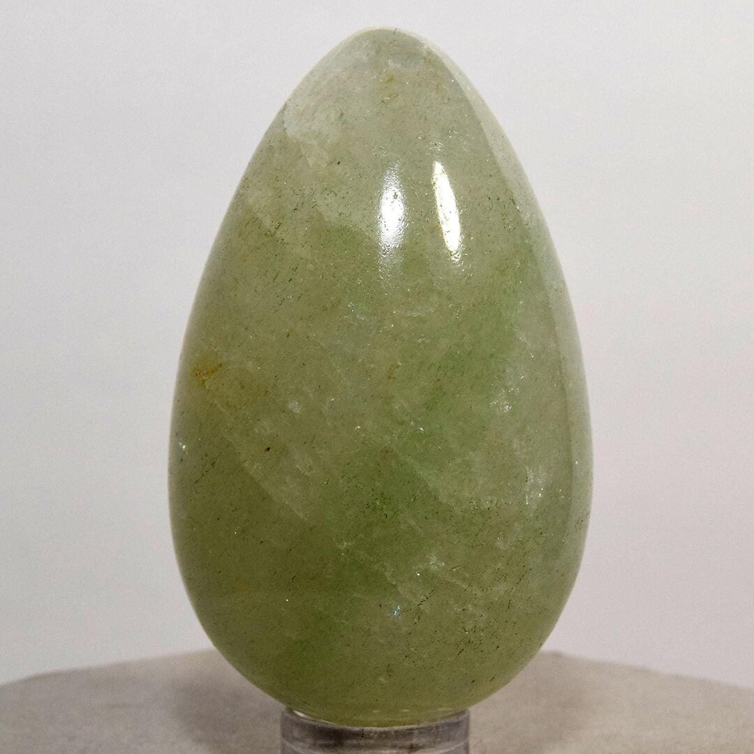 Yellowish Green Prasiolite Carved Egg Polished 58mm 100g Natural ...
