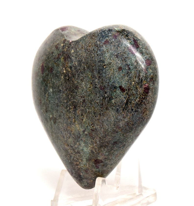 Fuchsite W/ Purple Red Ruby & Blue Kyanite Inclusions Carved Heart ...