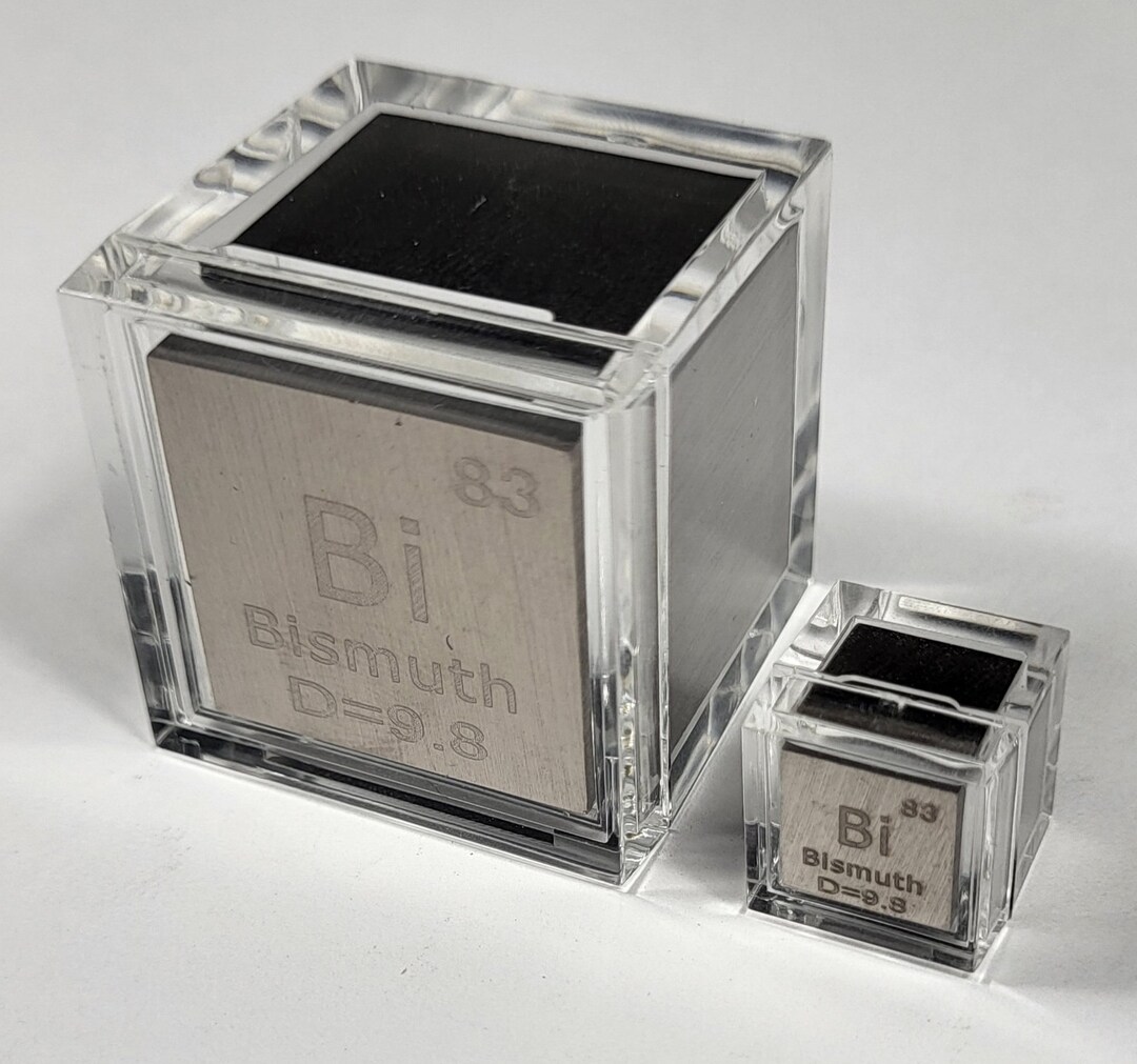 Bismuth Cubes Pair in Acrylic Box 25.4mm 1 10mm 0.39 up to 99.9% Pure ...