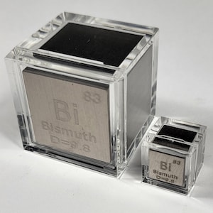 Bismuth Cubes Pair in Acrylic Box 25.4mm 1 10mm 0.39 up to 99.9% Pure ...