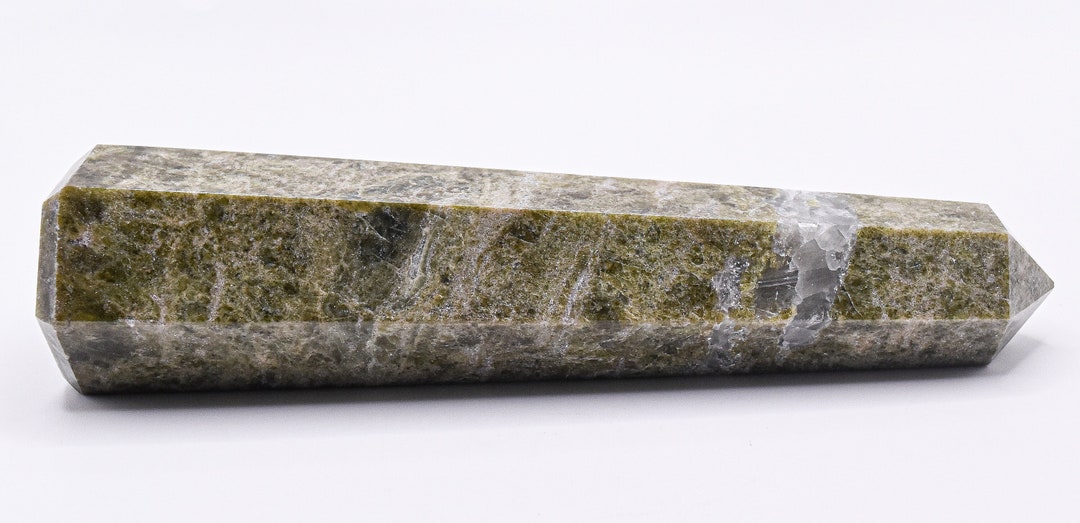 Green Vesuvianite W/ Calcite Inclusions Obelisk Polished 148mm 300g ...