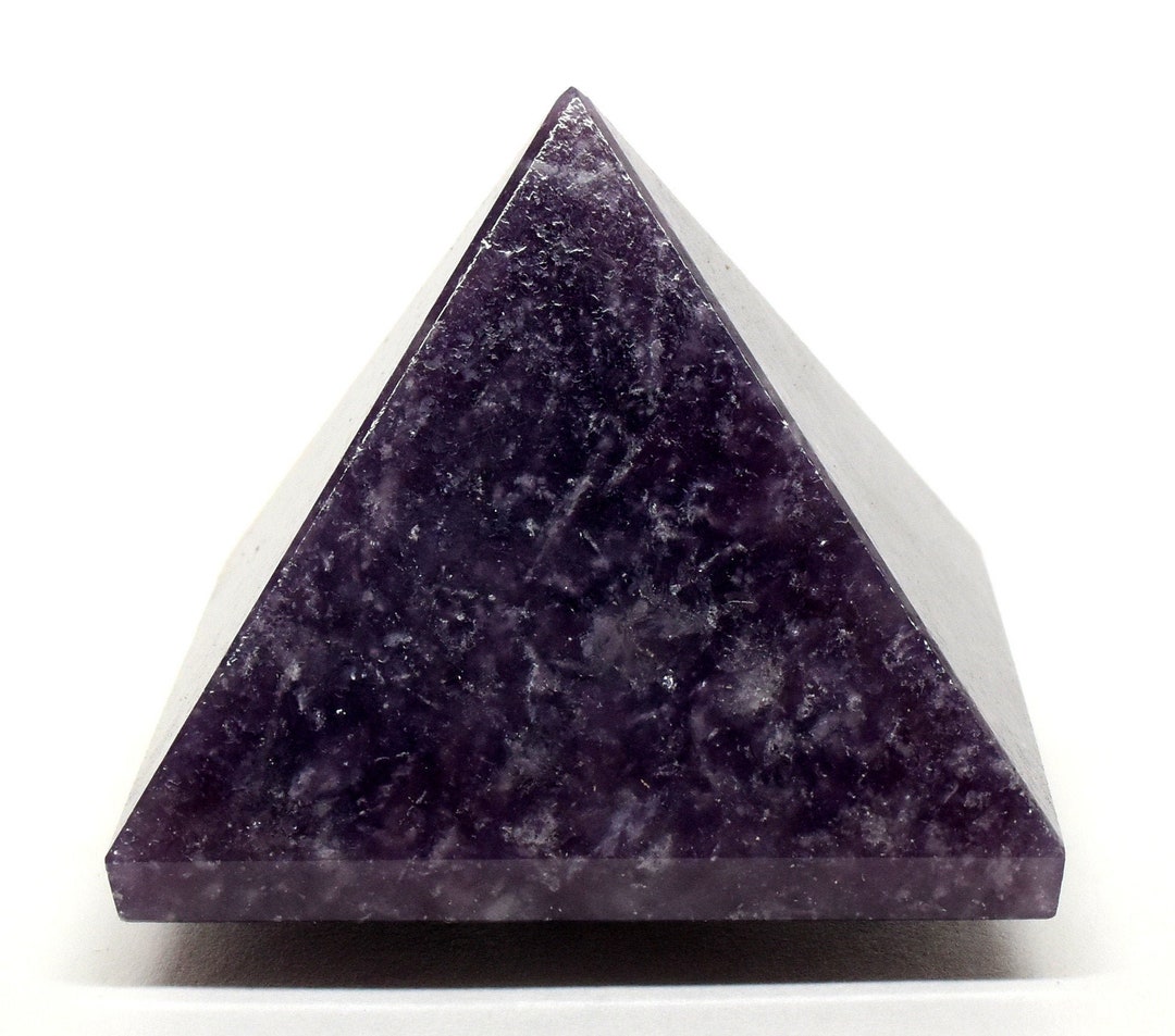 Deep Purple Lepidolite / Lithia Mica Carved Pyramid Polished 54mm 145g ...