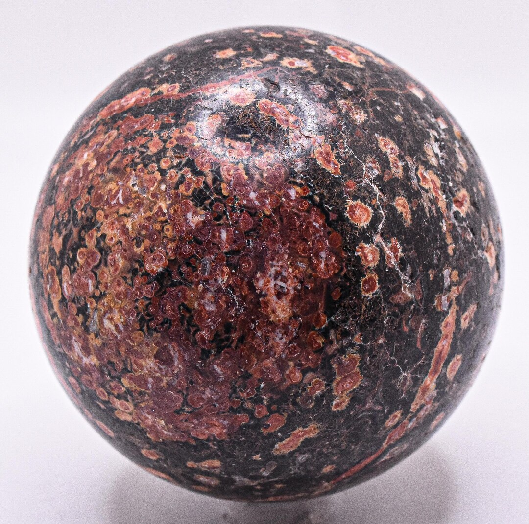 Orbicular Orbs Rhyolite Leopard Skin Jasper Carved Sphere Polished 65mm ...