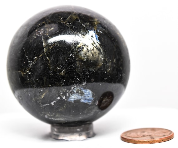 Larvikite Monzonite Sphere Polished 45mm 130g Glowing Under SW - Etsy