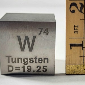 38.1mm 1.5" Tungsten Wolfram Metal Cube 1KG! in Acrylic Box up to 99.9% ...