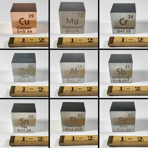 1.5" (38.1mm) Metal Cube up to 99.9% Pure Periodic Table Element ...