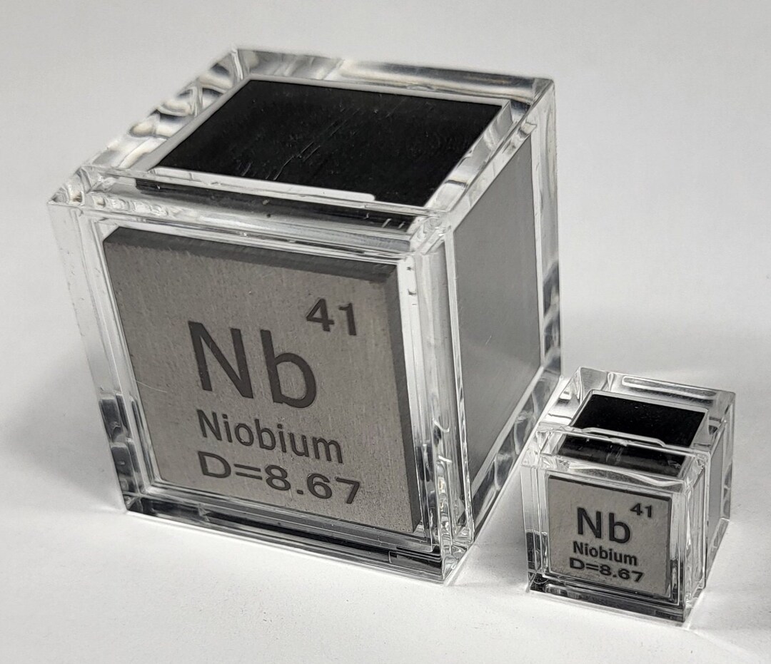 Niobium Cubes Pair in Acrylic Box - 25.4mm (1") + 10mm (0.39") up to 99 ...