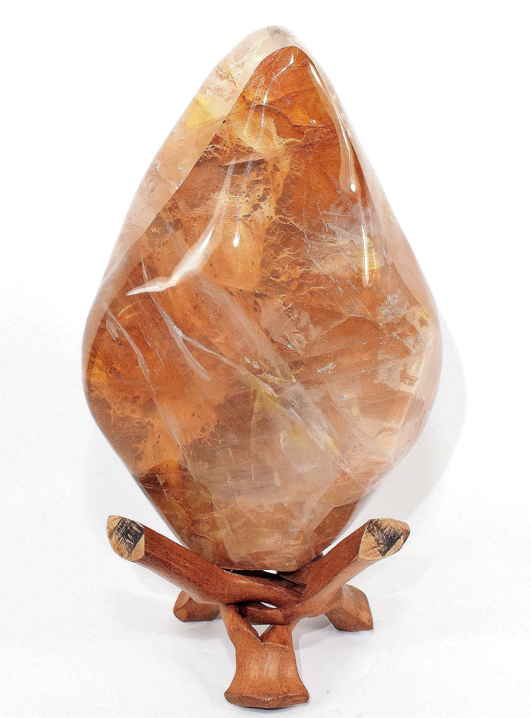 Red Yellow Hematoid Red Fire Quartz Specimen Carved Into Candle Flame ...