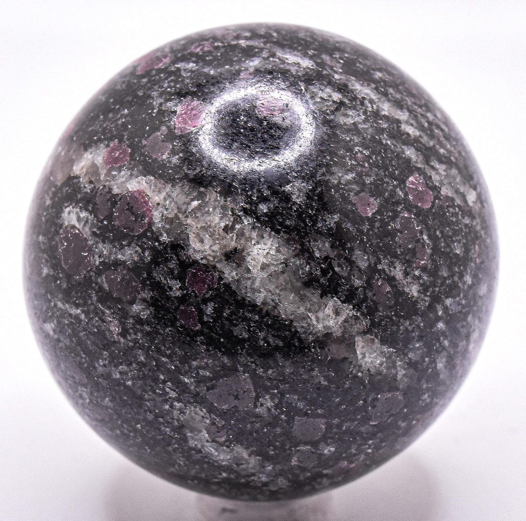 Deep Purple Ruby Spinel W/ Clear Quartz in Matrix Sphere Polished 51mm ...