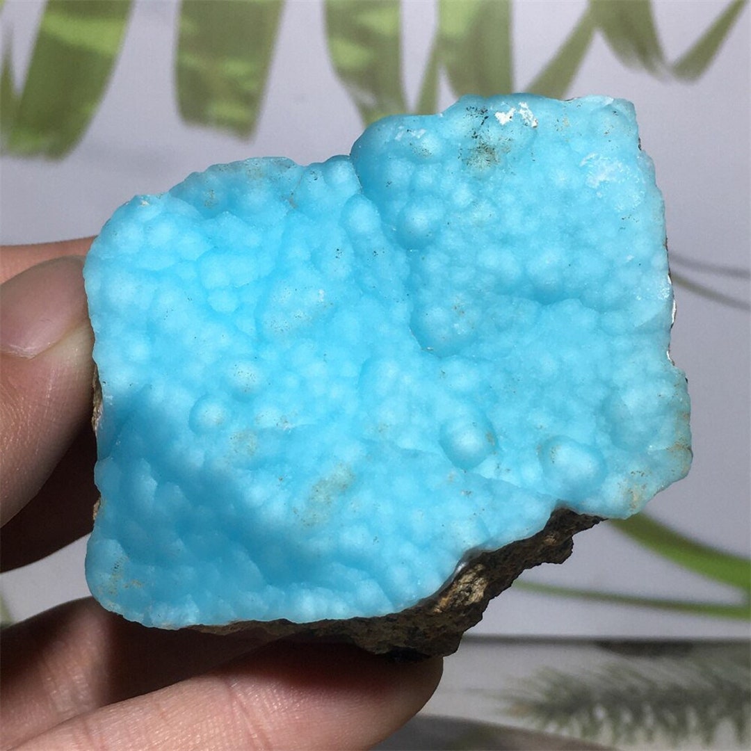 Bubbly Blue Hemimorphite / Calamine Rough Cluster on Rock Base Natural ...