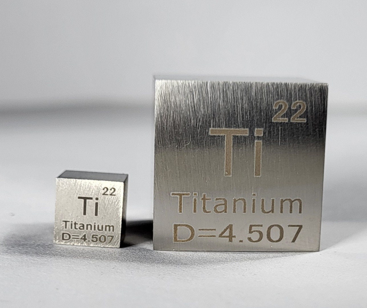 Titan & Titanchick - 25.4mm (1") + 10mm (0.39") Titanium Cubes 99.9% ...