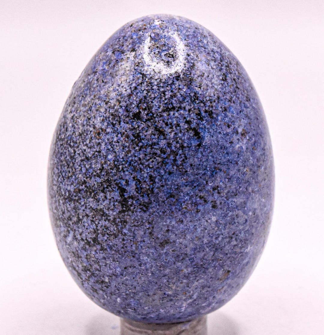 Blue Dumortierite W/ Inclusions Carved Into Egg Polished 57mm 130g ...