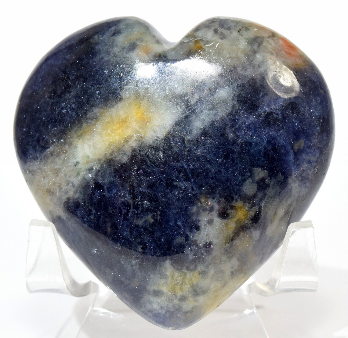 Blue Iolite W/ Inclusions Heart Polished 61mm Natural Sparkling ...