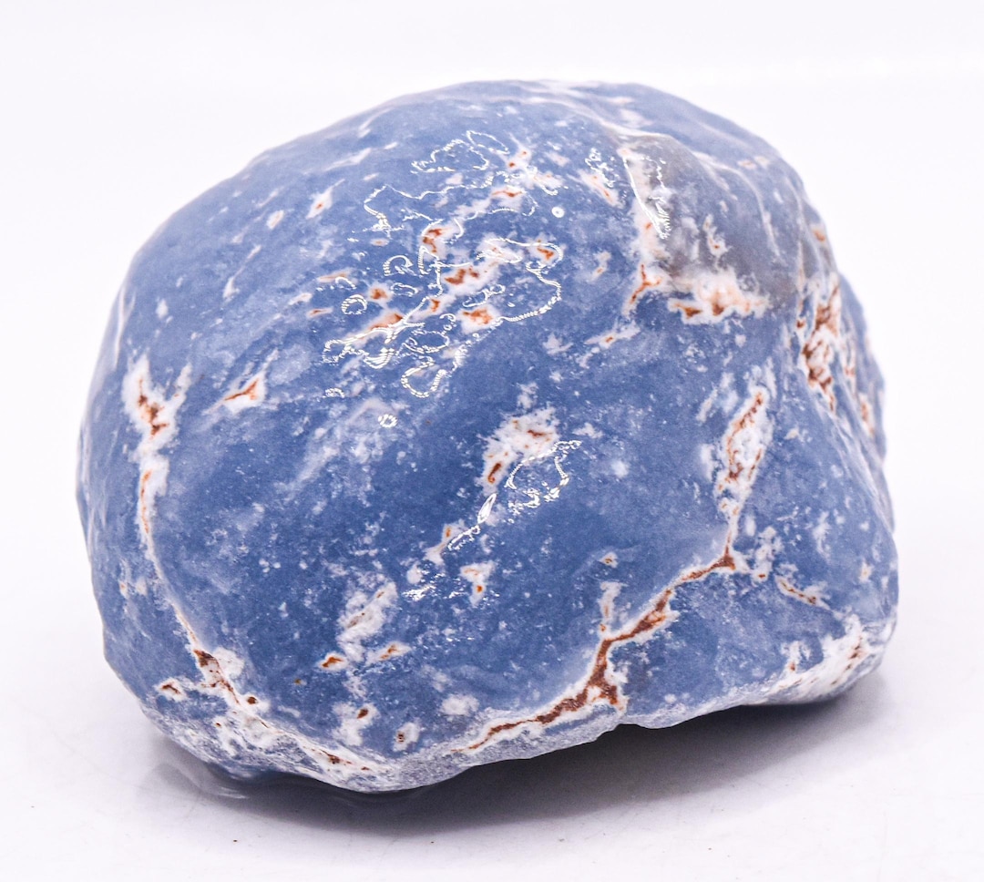 Globular Blue Angelite Rough Cluster Natural 230g 66mm Anhydrite Angel ...